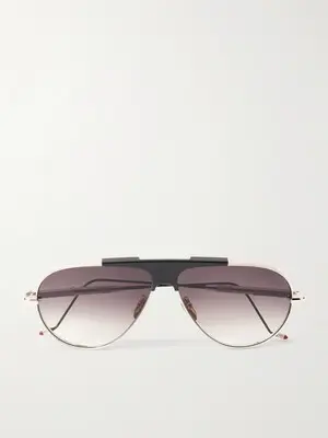 JACQUES MARIE MAGE Kyosho Daido Aviator-style Beta Titanium Sunglasses - Silver