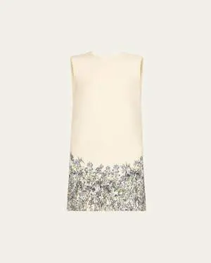 Adam Lippes Adam Lippes Ani Floral Hem Mini Dress - Lapisivory