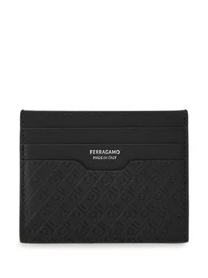 FERRAGAMO Monogram Card Holder - Black