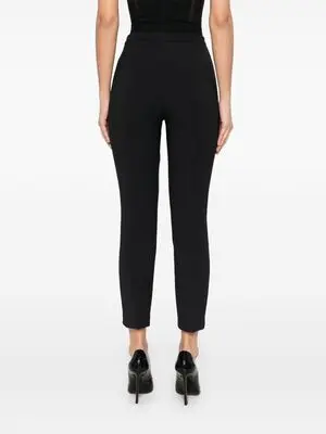 Elisabetta Franchi Logo-plaque Slim-fit Trousers - Black