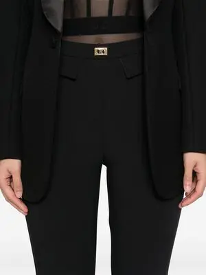 Elisabetta Franchi Logo-plaque Slim-fit Trousers - Black