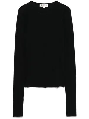 Eterne Long-sleeve Fitted Top - Black