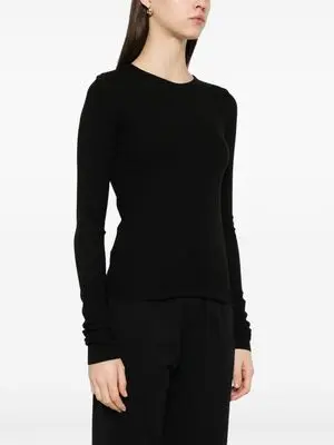Eterne Long-sleeve Fitted Top - Black