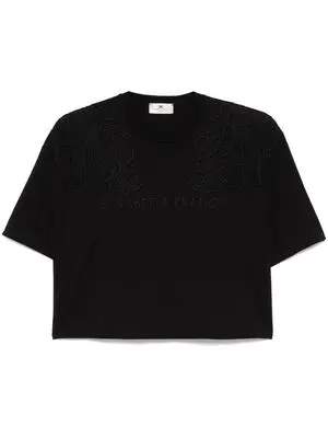 Elisabetta Franchi Embroidered T-shirt - Black