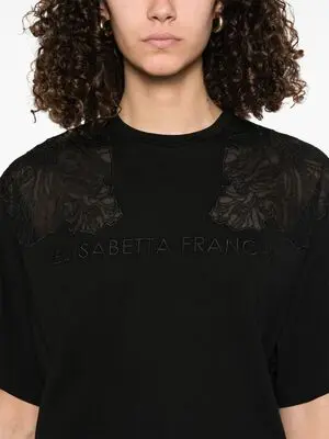 Elisabetta Franchi Embroidered T-shirt - Black