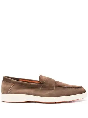 Santoni Suede Loafers - Brown