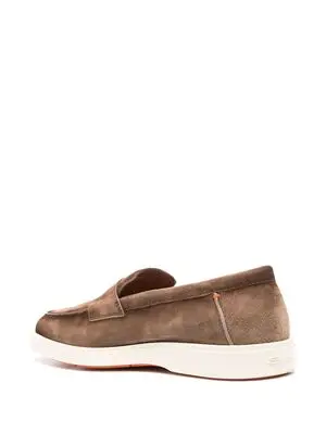 Santoni Suede Loafers - Brown