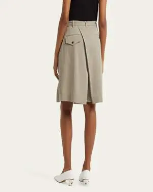 SETCHU Hakama Pleated Wool Shorts - Beige