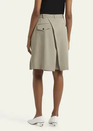 SETCHU Hakama Pleated Wool Shorts - Beige