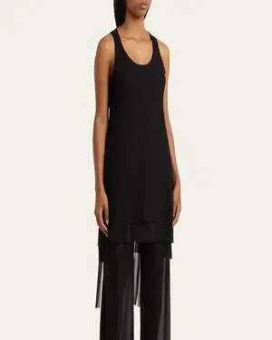 SETCHU Layered Sheer Mini Tank Dress