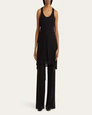 SETCHU Layered Sheer Mini Tank Dress