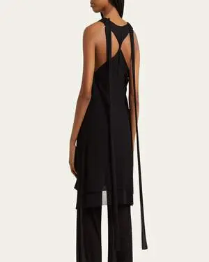 SETCHU Layered Sheer Mini Tank Dress