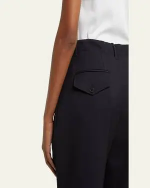 SETCHU Pleated Wool Gabardine Chino Pants