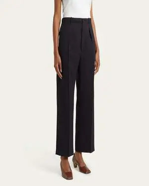 SETCHU Pleated Wool Gabardine Chino Pants
