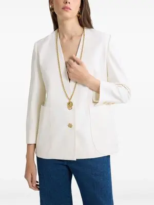 Patou Collarless Twill Jacket