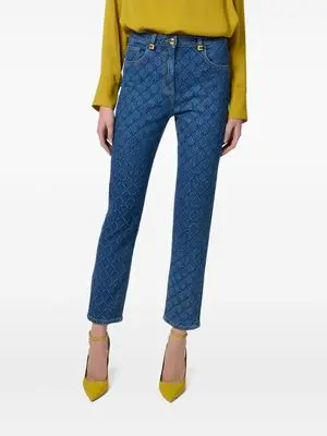 Elisabetta Franchi All-over Diamond-print Jeans