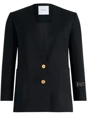 Patou Collarless Twill Jacket