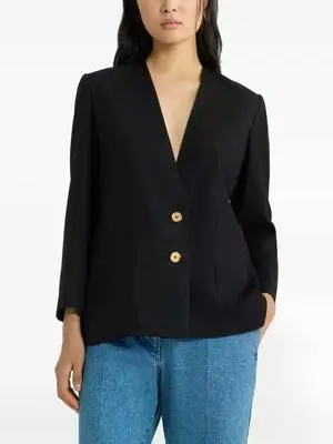 Patou Collarless Twill Jacket