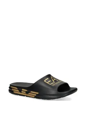 EA7 Logo-print Slides - Black