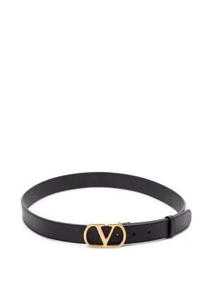 Valentino Garavani Vlogo Leather Belt - Black