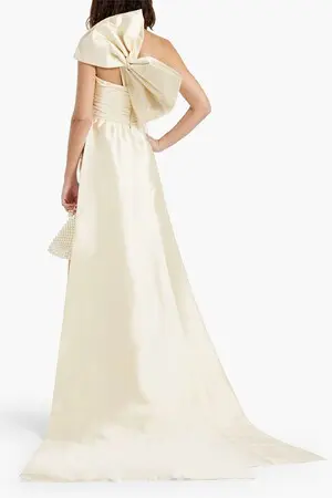 Rachel Gilbert One-shoulder Wool And Silk-blend Gown