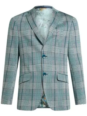 Etro Glen Plaid Jersey Blazer