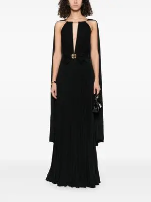Elisabetta Franchi Lurex Cape Gown
