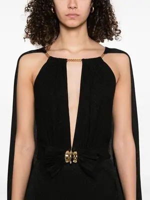 Elisabetta Franchi Lurex Cape Gown
