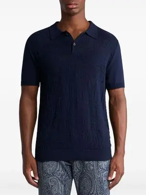 Etro Textured Knit Polo Shirt