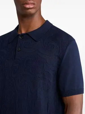 Etro Textured Knit Polo Shirt