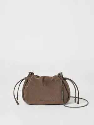 Brunello Cucinelli Suede Shoulder Bag - Brown