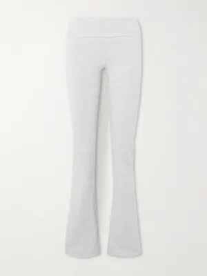 SKIMS Stretch-cotton Jersey Foldover Pants - Gray