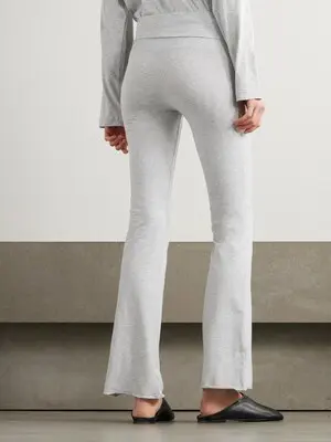 SKIMS Stretch-cotton Jersey Foldover Pants - Gray