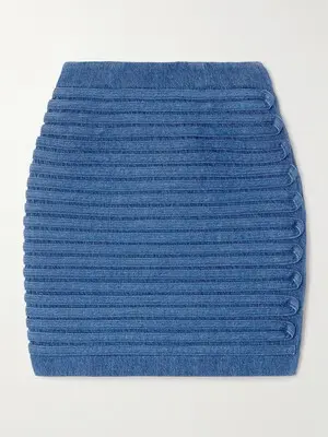 Versace Appliquéd Denim Mini Skirt