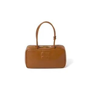 Miu Miu Leather Top Handle Bag - Cognac
