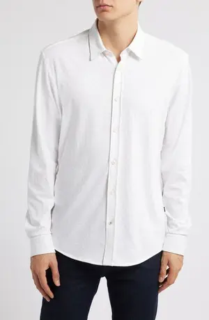 BOSS Roan Kent Long Sleeve Button-up Shirt - Open White