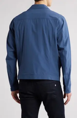 BOSS Carper Stretch Nylon Snap-up Jacket - Medium Blue