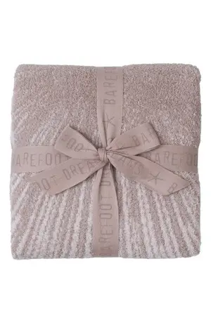 Barefoot Dreams Cozychic® Starburst Blanket - Dusty Mauve Multi-shine