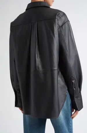 Victoria Beckham Oversize Leather Shirt