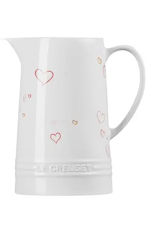 LE CREUSET Mon Coeur 1.6-quart Signature Stoneware Pitcher - White