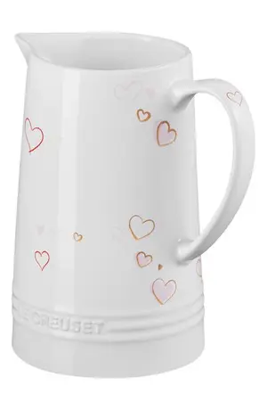 LE CREUSET Mon Coeur 1.6-quart Signature Stoneware Pitcher - White