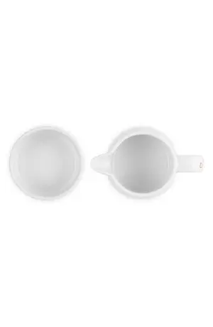 LE CREUSET Mon Coeur Stoneware Sugar & Creamer Set - White