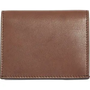 Thom Browne Soft Calfskin Leather Bifold Card Holder - Dark Brown