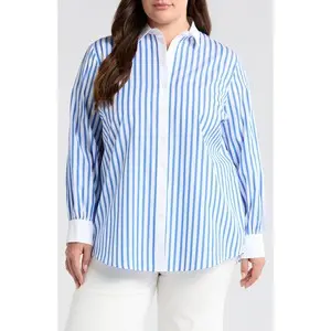 HARSHMAN Franklin Cotton Stripe Button-up Shirt