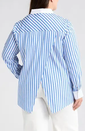 HARSHMAN Franklin Cotton Stripe Button-up Shirt