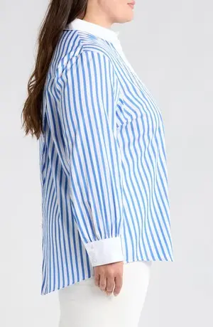 HARSHMAN Franklin Cotton Stripe Button-up Shirt