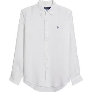 Polo Ralph Lauren Solid Linen Button-down Shirt - Ceramic White