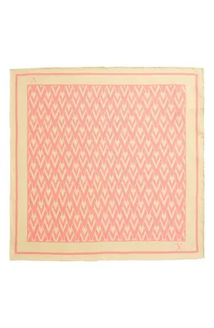 Valentino Garavani Toute La V Silk Square Scarf Red Multi