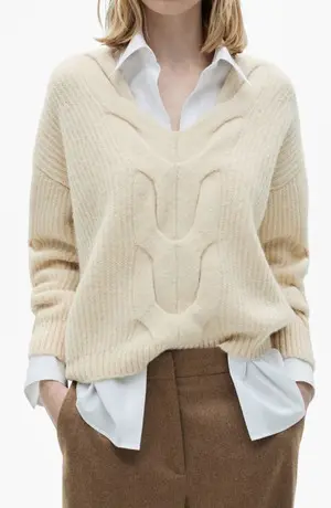 Mango Braided Sweater