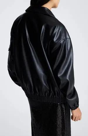KENNETH COLE Faux Leather Shirt Jacket